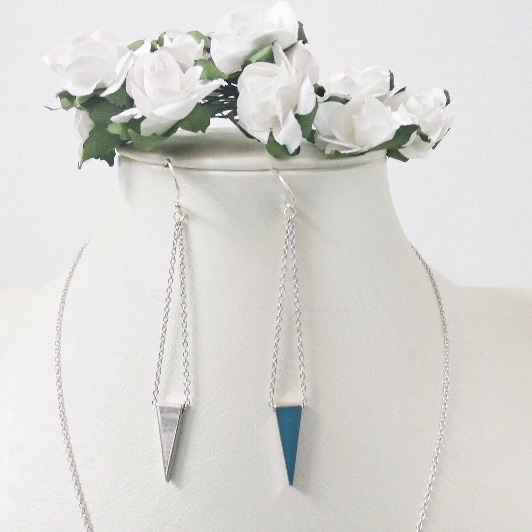 Gold Triangle Link Chain Silver Triangle Link Chain Long - Etsy