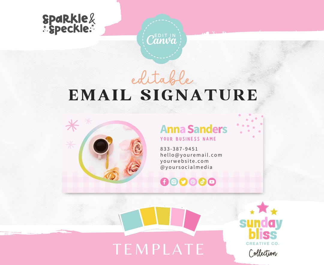 Playful Email Signature Design Template, Customizable Email Signature ...