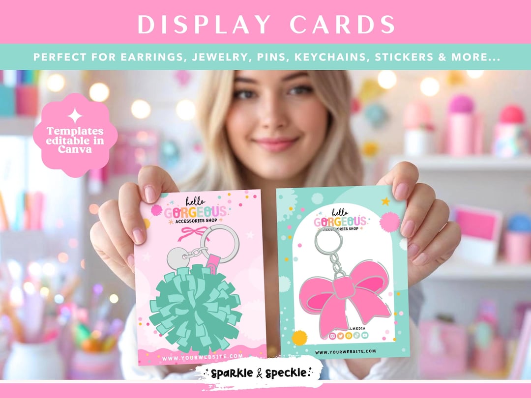 Display Card Templates for Gift Shops and Accessories Brands | Colorful ...