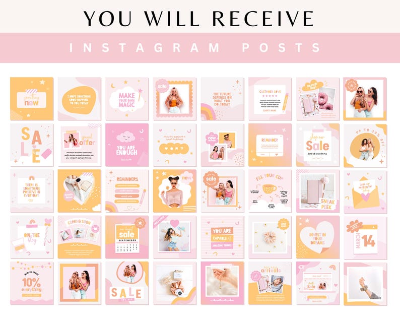 Playful Instagram Post Templates Canva: Fun Social Media Content for ...