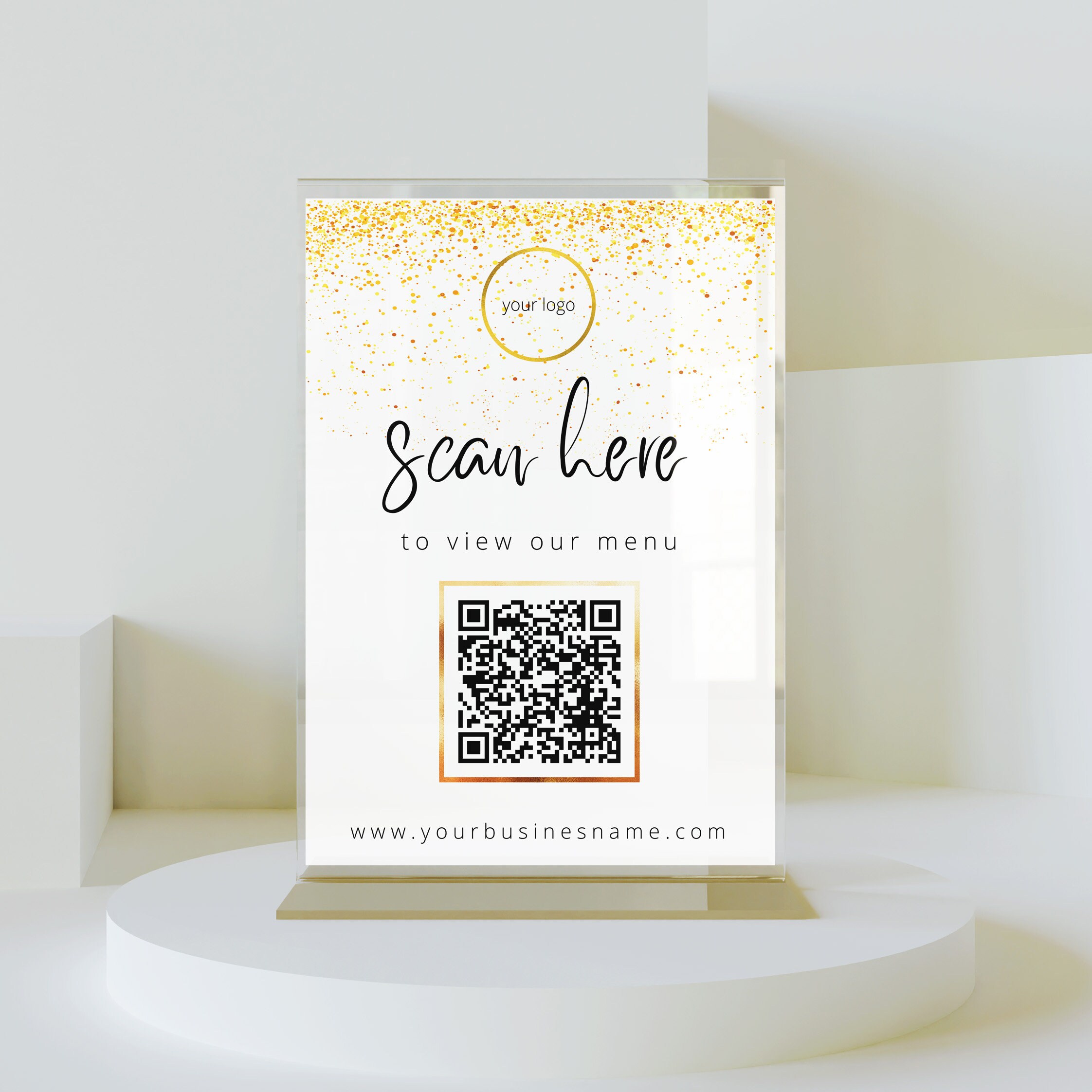 Editable QR Code Sign Template QR Code Menu Sign DIY Small - Etsy