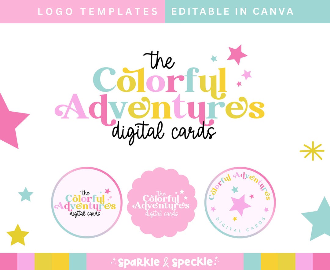 Logo Template Canva: Playful Stars Logo Set, Fully Customizable ...