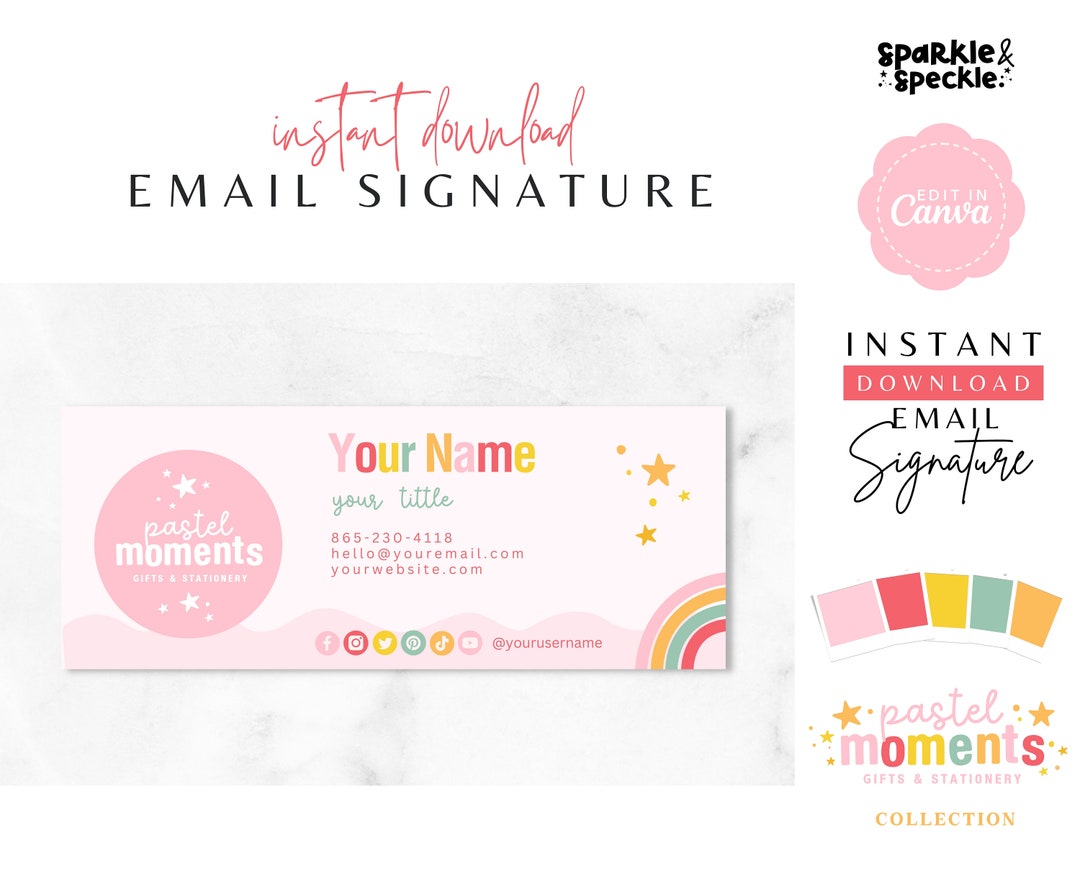Colorful Email Template Editable in Canva , Playful Gmail Signature for ...