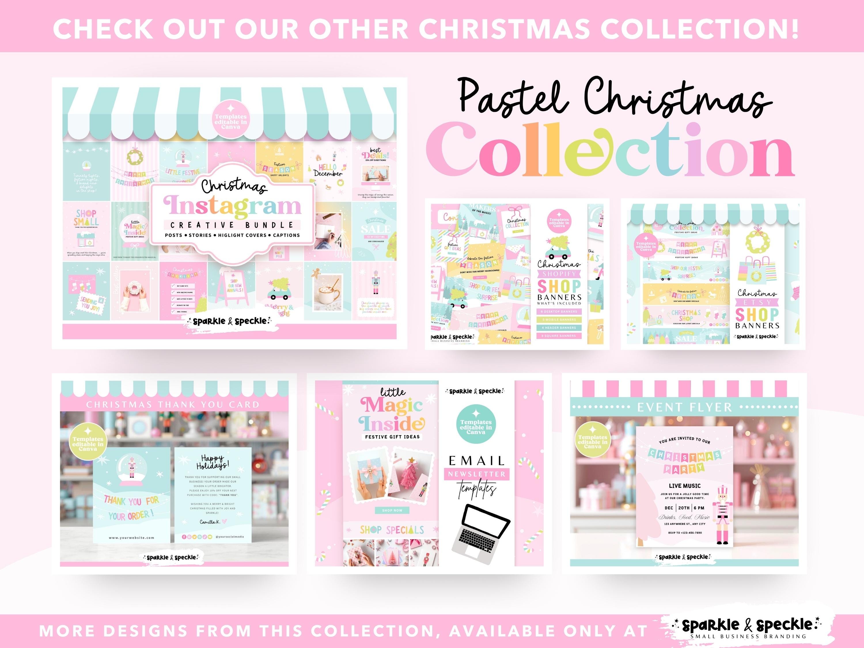 Christmas Shopify Banner Templates Canva: Colorful Playful Winter ...