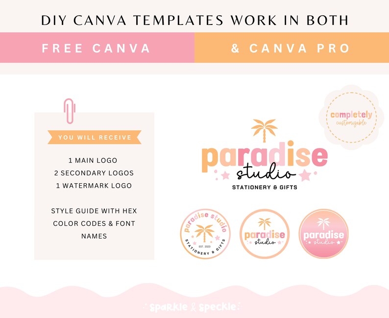 Tropical Palm Tree Logo Template: Boutique Photography Branding ...