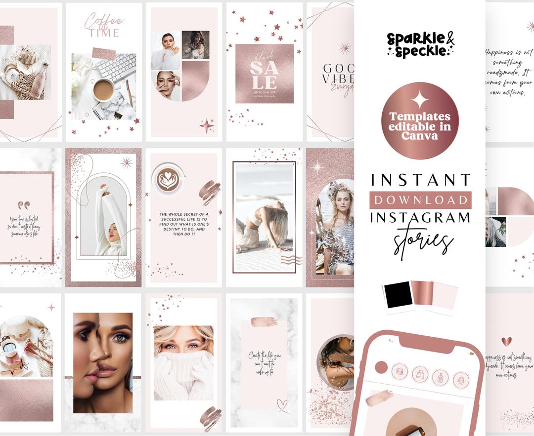 Rose Gold Instagram Stories, Canva Esthetician Instagram Stories ...
