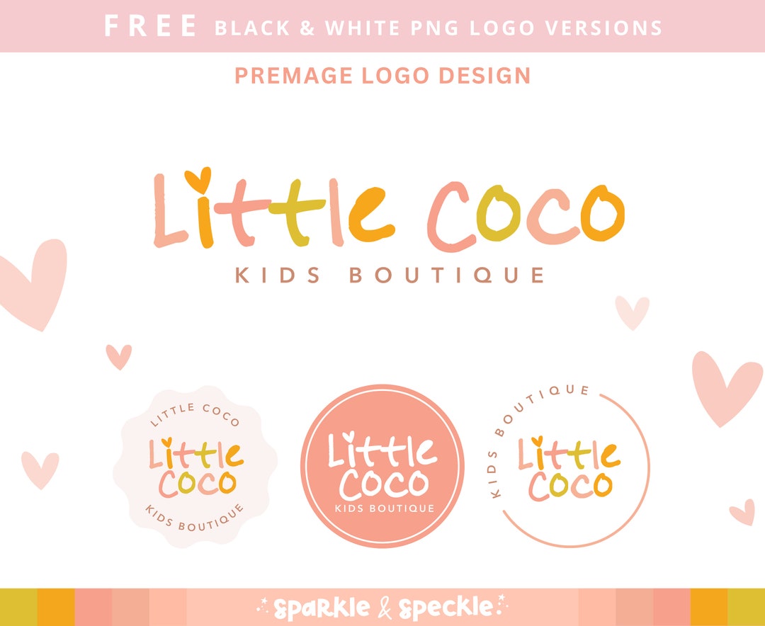 Cute Shop Logo Design, Colourful Boutique Logo, Fun Logo With Heart ...