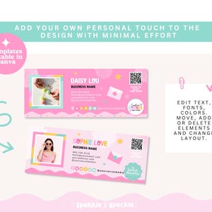 Bright Pink Email Signature Template: Editable Canva Design (digital ...