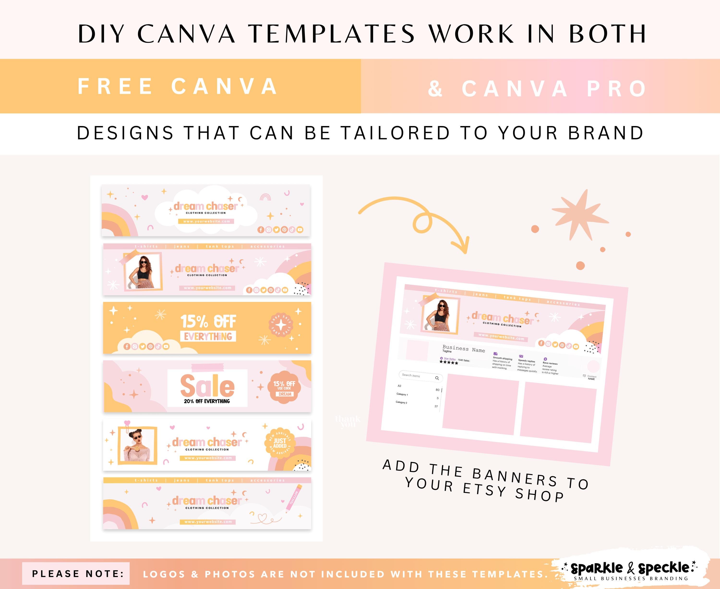 Etsy Shop Banners: Playful Canva Banner Templates for Etsy Sellers ...
