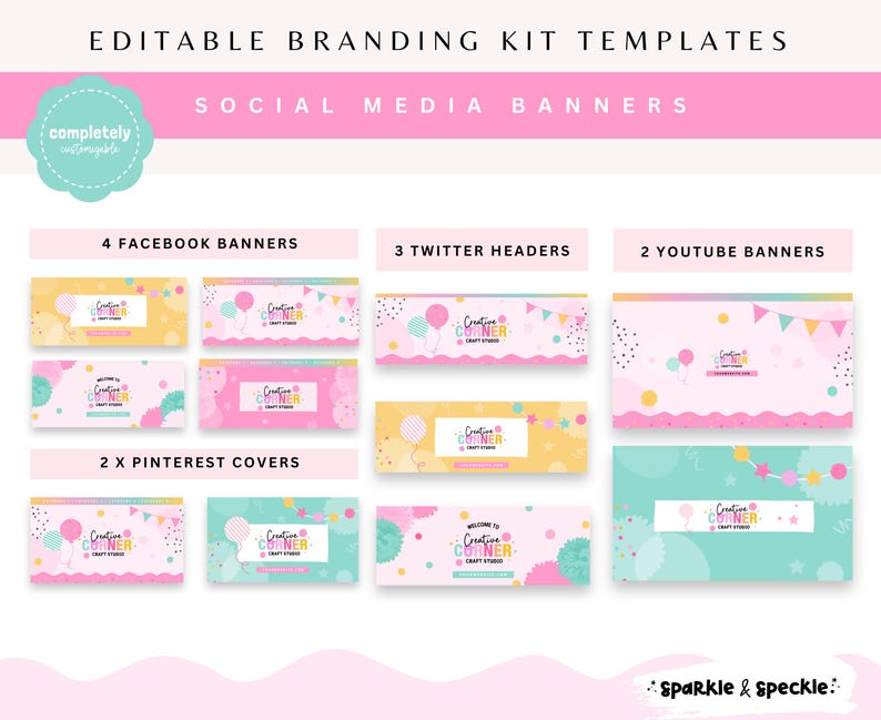 Party Planner Branding Kit Templates | Editable Canva Designs for ...