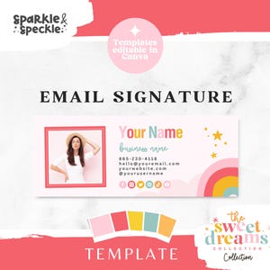 Colorful Email Template Editable in Canva , Playful Gmail Signature for ...