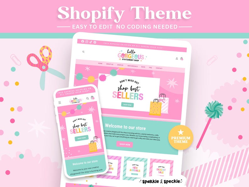 Colorful Craft Shopify Theme: Website Template for Stationery, Handmade ...