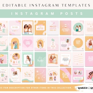 Rainbow Instagram Post and Story Templates: Colorful Instagram Feed ...