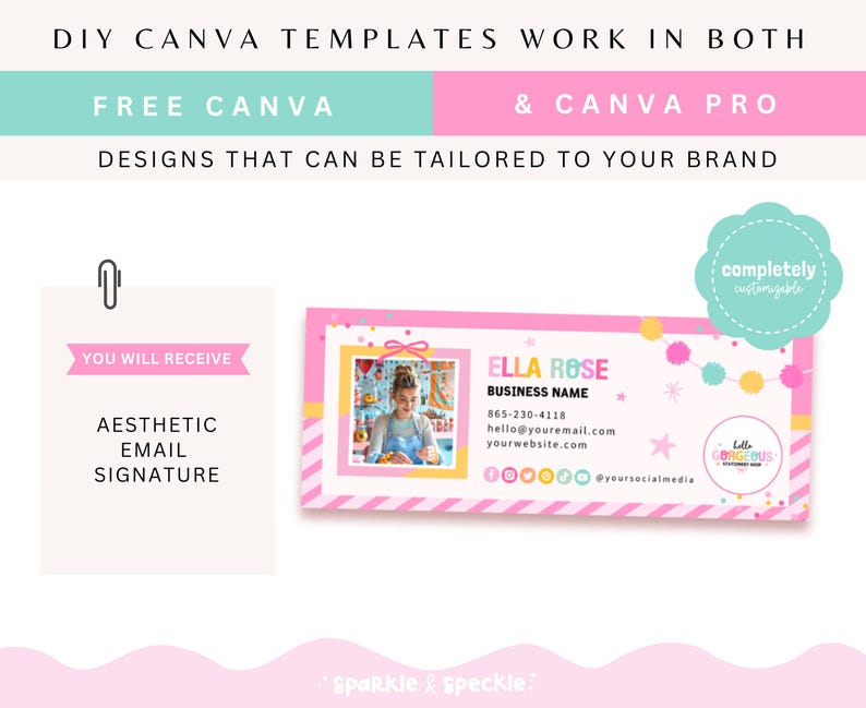 Editable Email Signature Template: Rainbow Canva Design (digital ...