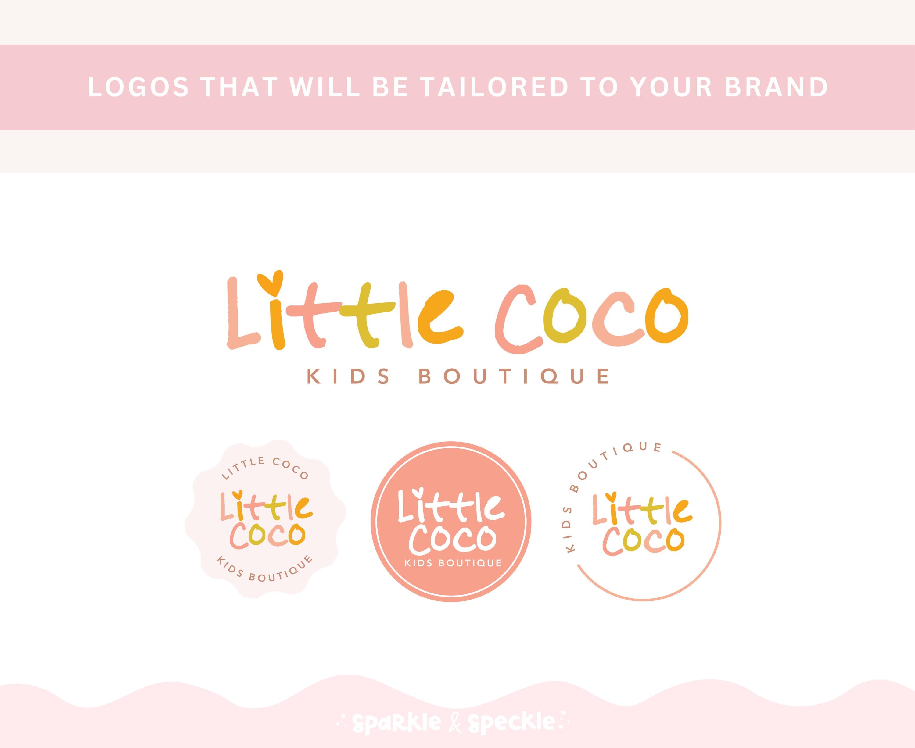 Cute Shop Logo Design, Colourful Boutique Logo, Fun Logo With Heart ...