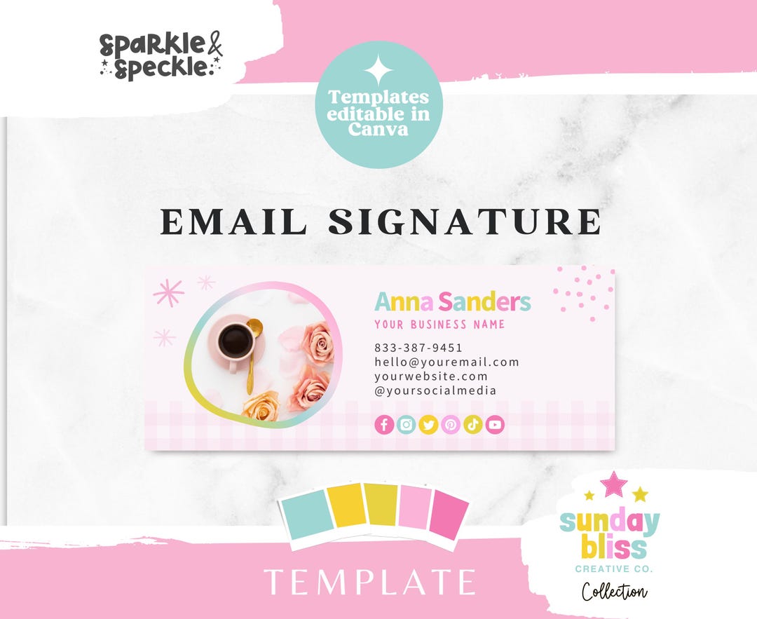 Aesthetic Email Signature Design Template, Customizable Email Signature ...