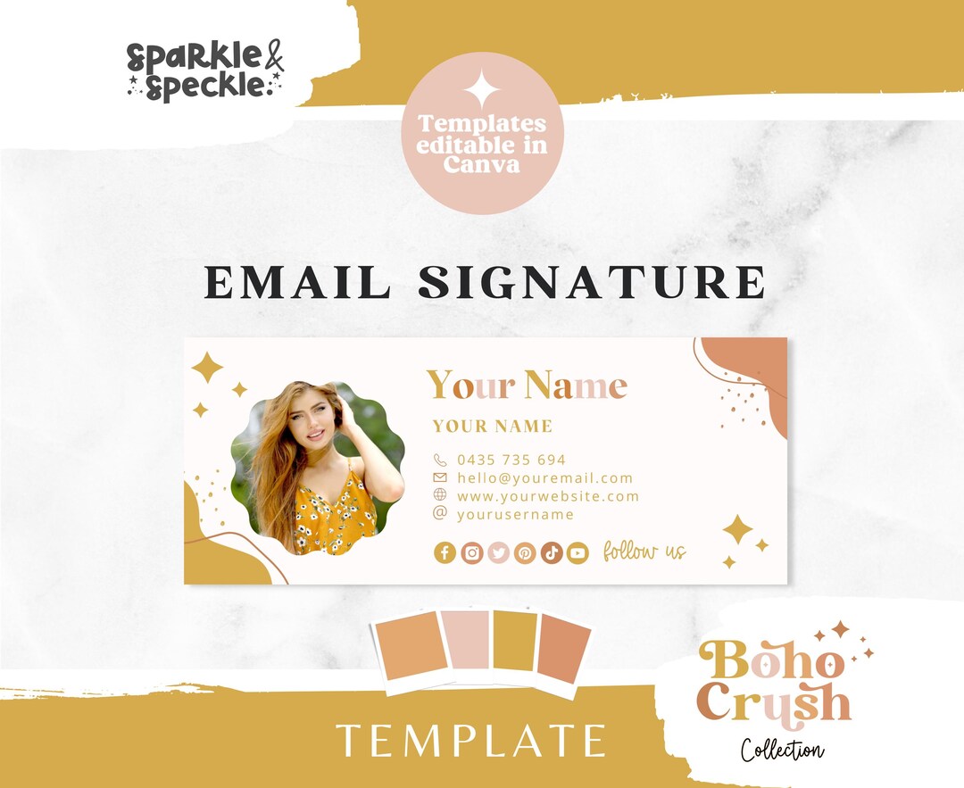 Boho Email Signature for Small Business: Fun Playful Gmail Email ...