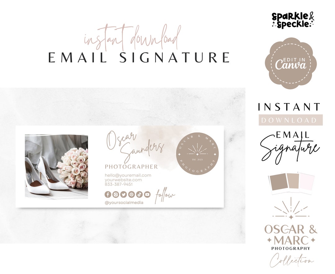 Photography Email Signature Template, Watercolor Email Template ...