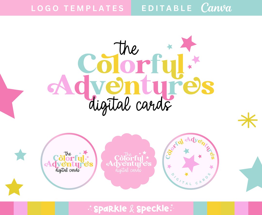 Colorful Logo Design Canva Templates, Fun Designs With Playful Stars ...