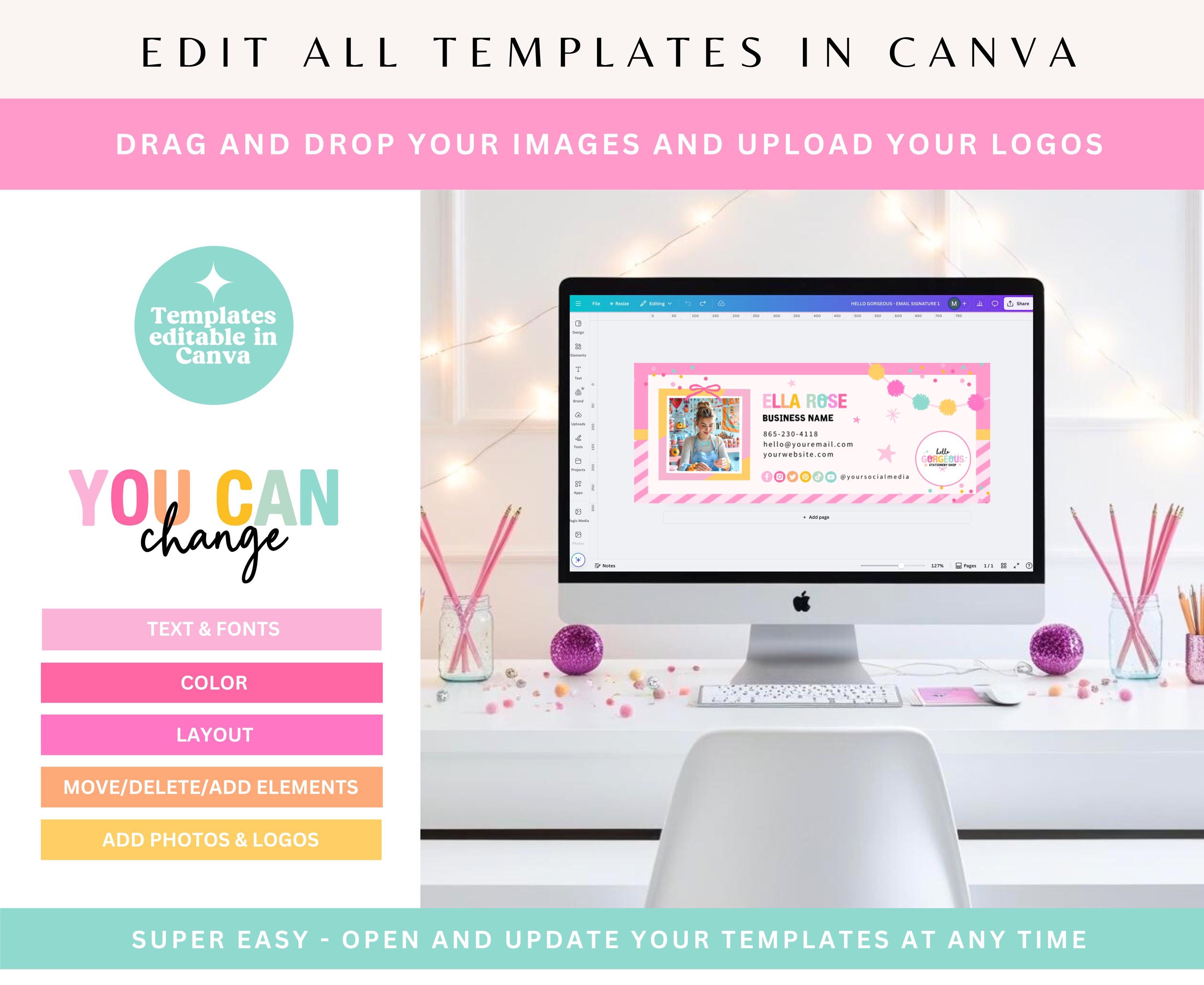 Editable Email Signature Template: Rainbow Canva Design (digital ...