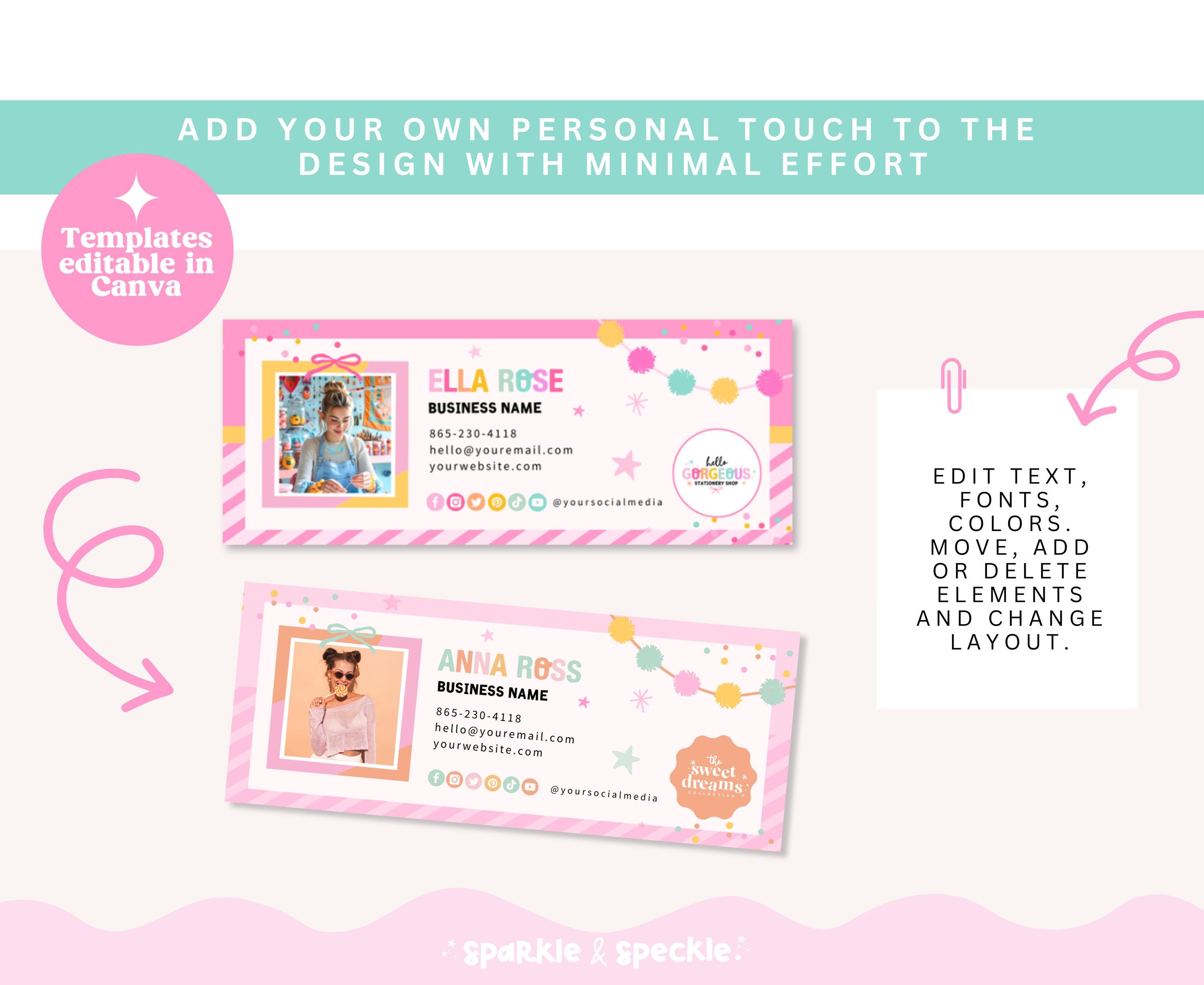 Editable Email Signature Template: Rainbow Canva Design (digital ...