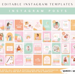 Rainbow Instagram Post and Story Templates: Colorful Instagram Feed ...