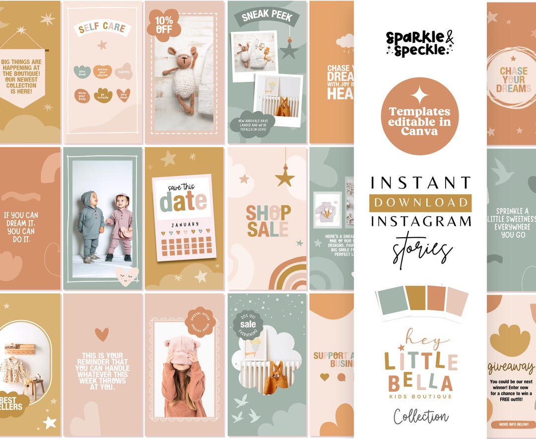 Boho Instagram Story Templates Customizable in Canva, Earthy Vibe ...