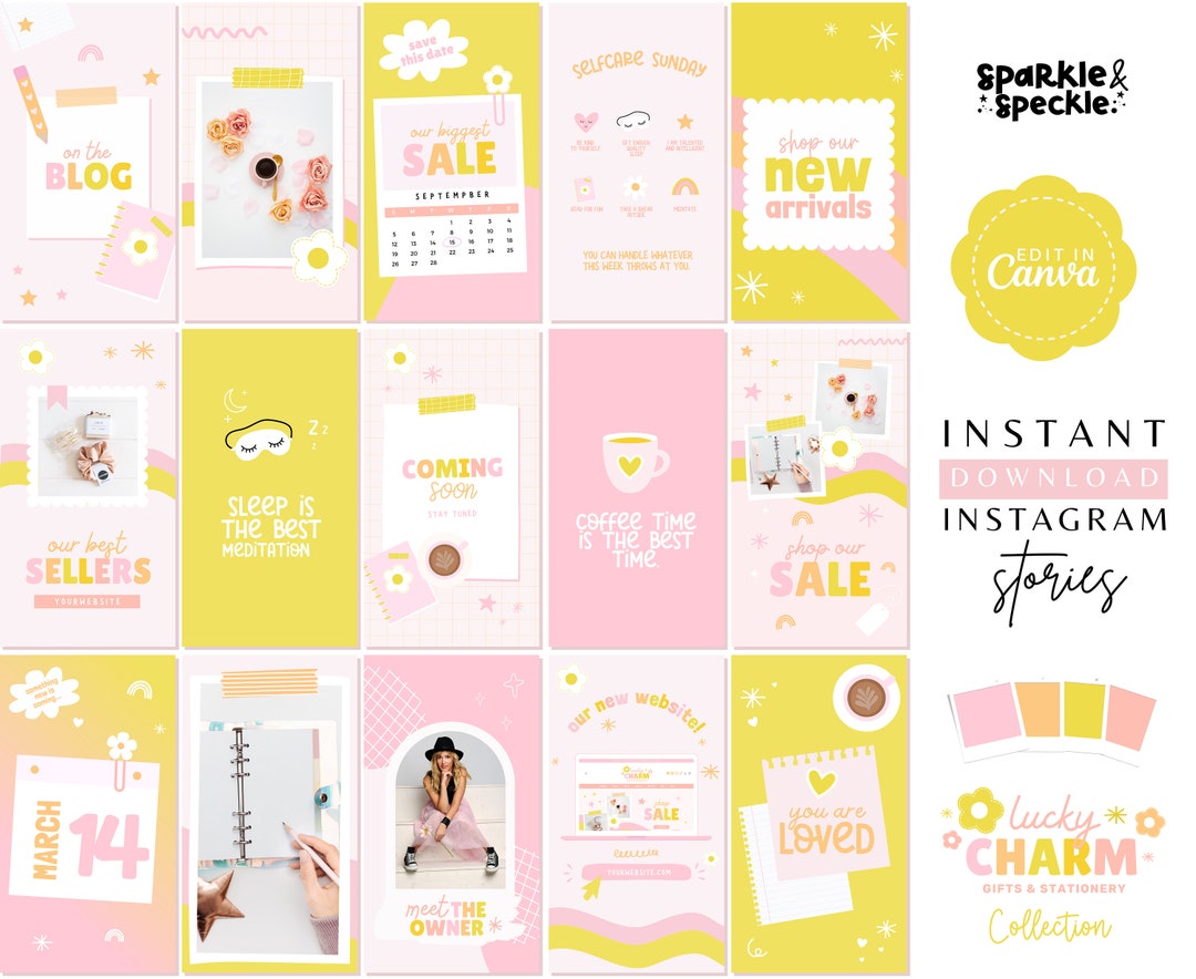 Rainbow Instagram Story Templates Editable in Canva, Instagram Stories ...