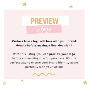 Premade Logo Preview, Photographer Logo Design, Company Logo, Boho Logo ...
