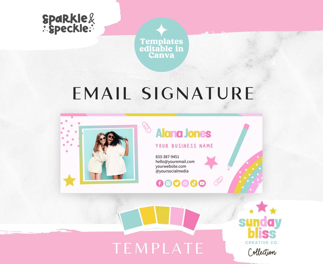Colorful Email Signature Template Design, Playful Email Signature Fully ...