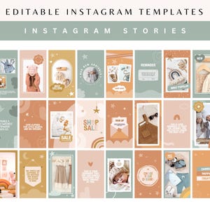 Boho Instagram Story Templates Customizable in Canva, Earthy Vibe ...