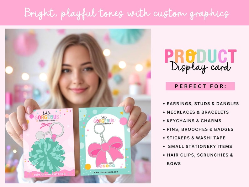 Display Card Templates for Gift Shops and Accessories Brands | Colorful ...