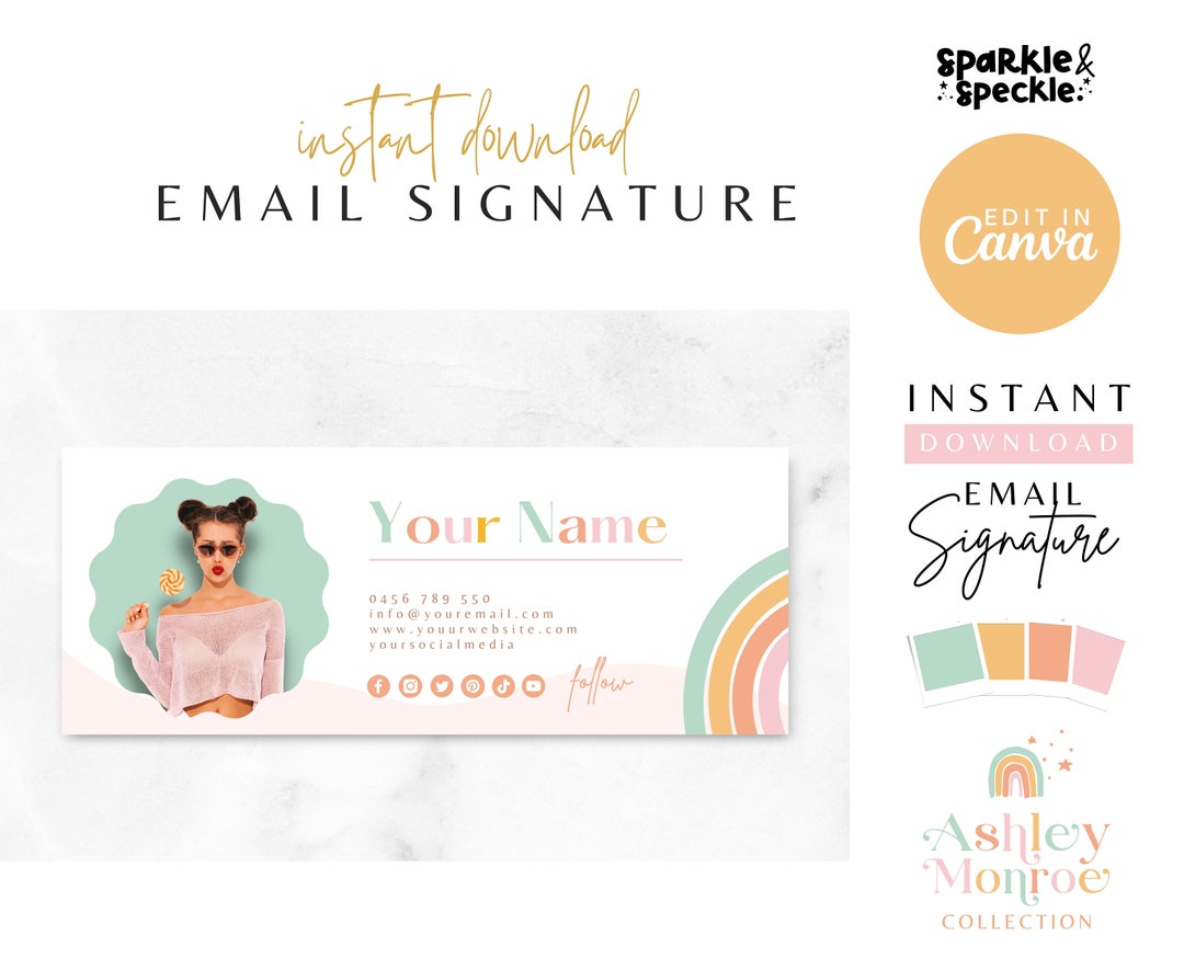 Fun Email Template Email Signature Editable Gmail Email - Etsy