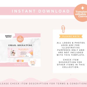 Pink Orange Email Signature Template, Editable Gmail Email, Boutique ...