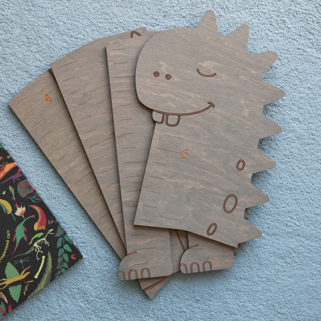 Personalized Wooden Growth Chart, Kids Height Chart, Dinosaur Height ...