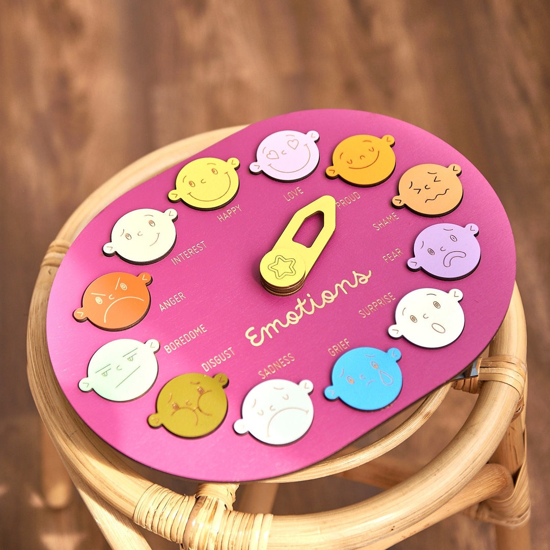 Montessori Toys Emotion Wheel Feelings Chart Sensory Mood Board Toddler ...