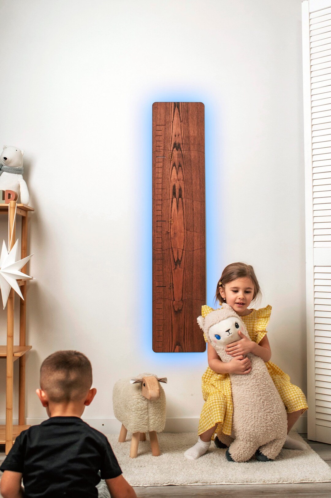 Wooden Growth Chart Led Neon Height Ruler Personalized Playroom and ...
