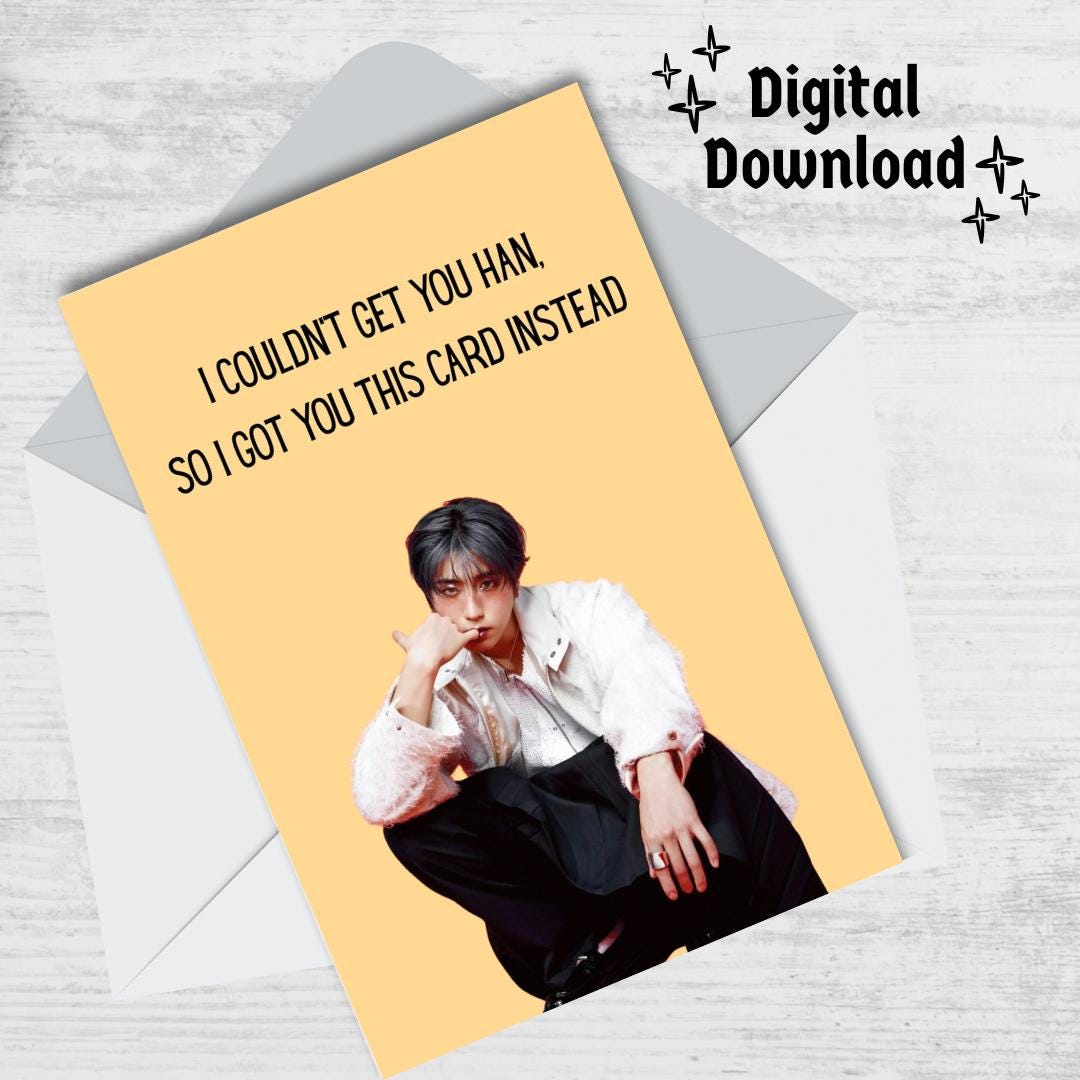 Han Printable Card, Stray Kids Card, Digital Download, Kpop Birthday ...
