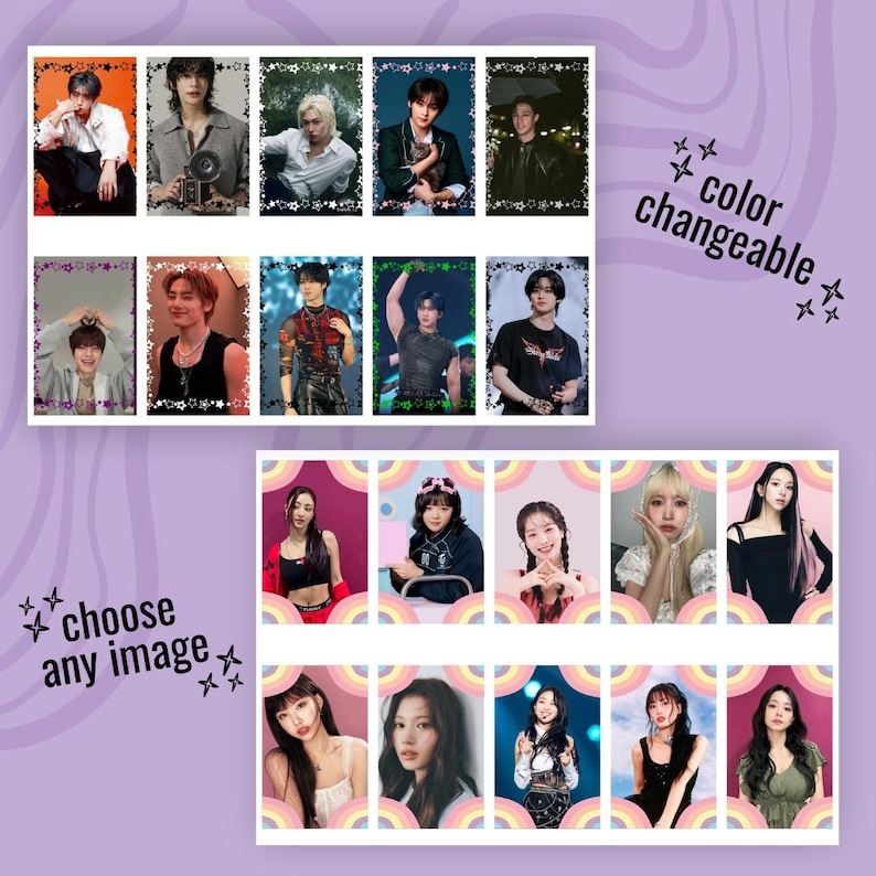 Kpop Photocard Frame Canva Template Set, Digital Download, Customizable ...