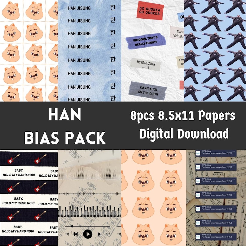 Stray Kids Han Scrapbook Paper: Kpop Printable Designs (digital ...