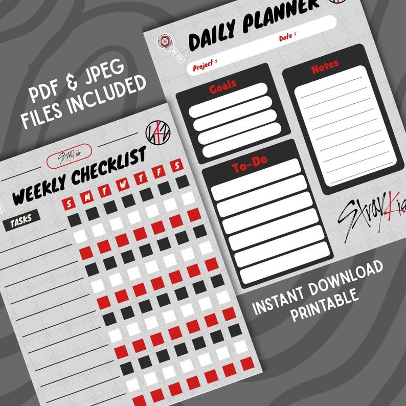 Stray Kids Planner Set: K-pop Printable Organizer (PDF Download) - Etsy