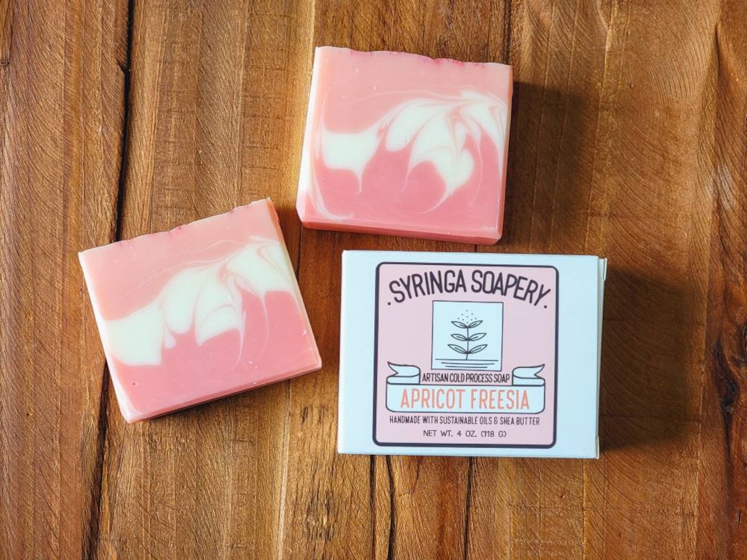 APRICOT FREESIA Artisan Soap, Handmade Vegan Almond Milk Soap, Gentle ...