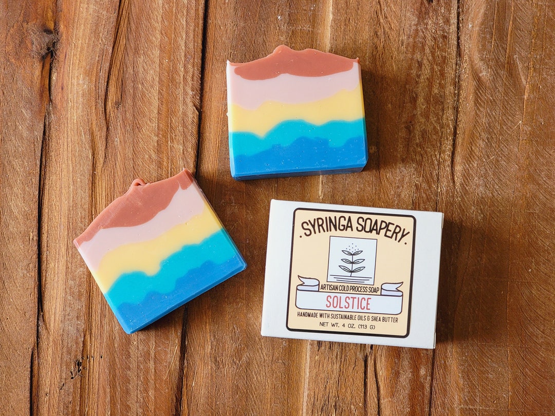 SOLSTICE Artisan Bar Soap, Handmade Cold Process Vegan Soap, Hand Made ...