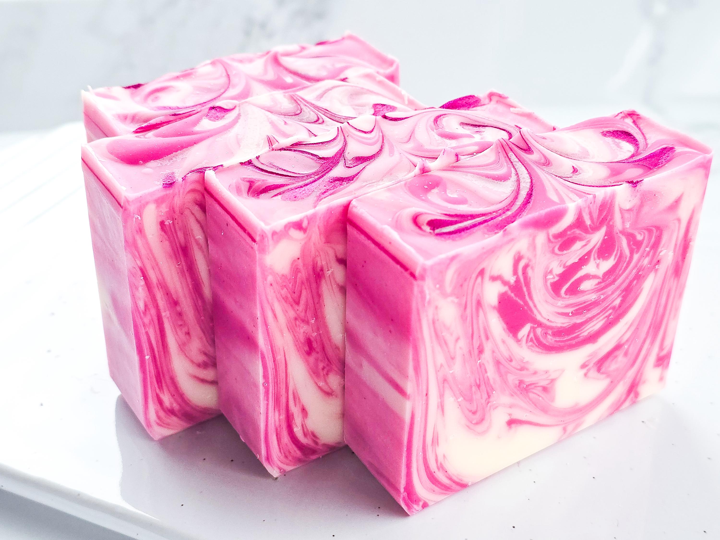PINK PEONY Artisan Bar Soap, Handmade Cold Process Vegan Soap, Hand ...