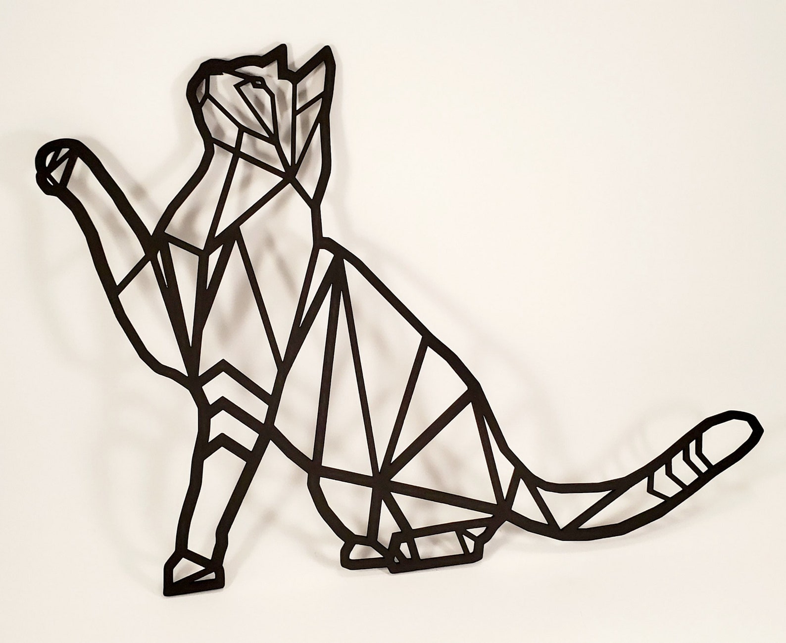 Gato geométrico arte de pared decoración del hogar | Etsy México