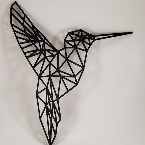 Geometric Hummingbird Wall Art Animal Wall Hangings Birds - Etsy
