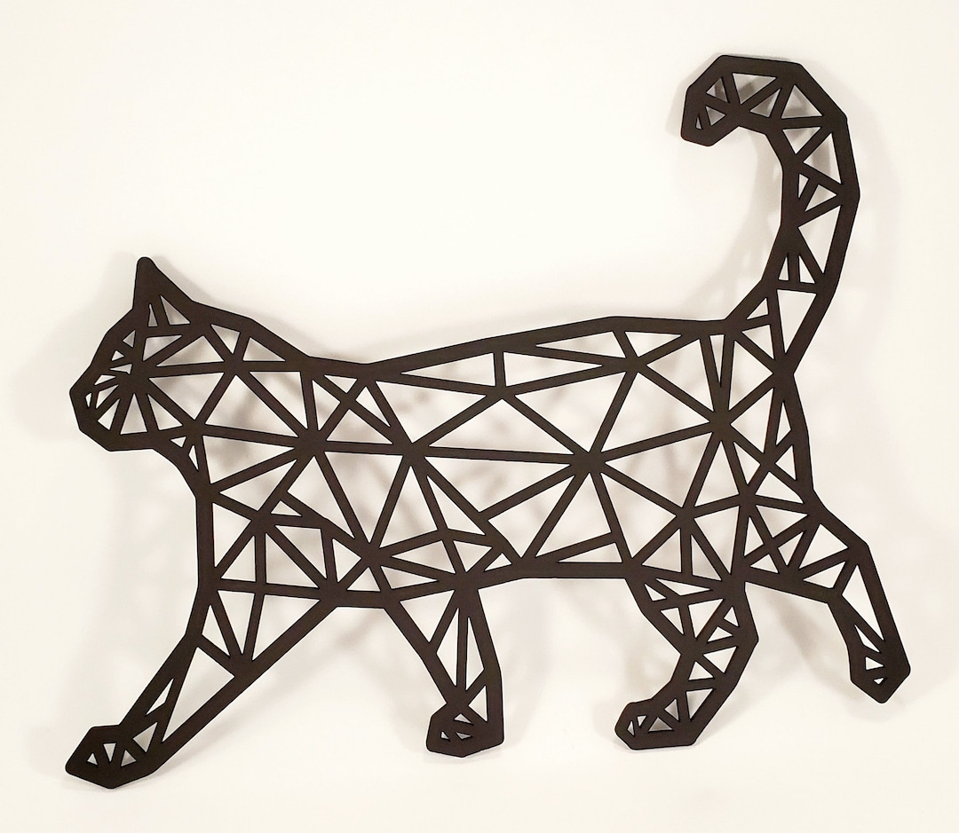 Chat géométrique, Art mural, Décoration d'intérieur - Etsy France