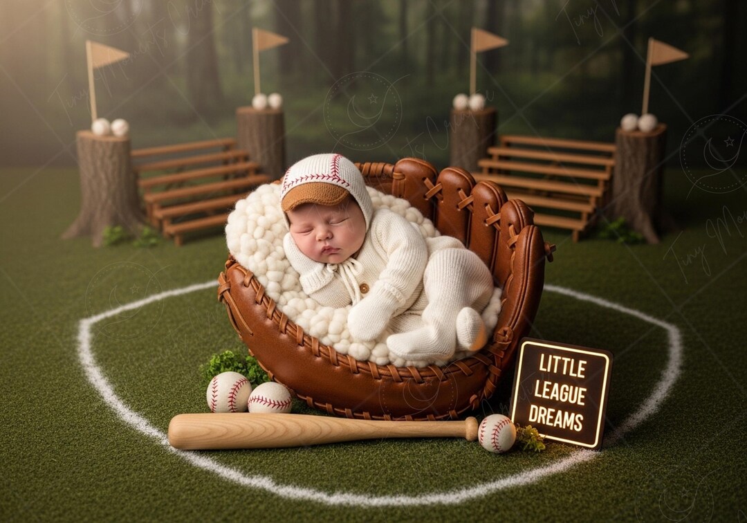 Newborn Digital Backdrop Little League Dreams Baseball Theme ...
