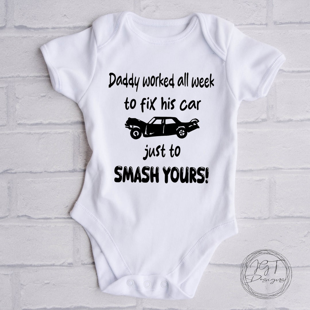 Demolition Derby Baby Bodysuit, Smash Yours Baby Bodysuit, Race Car ...