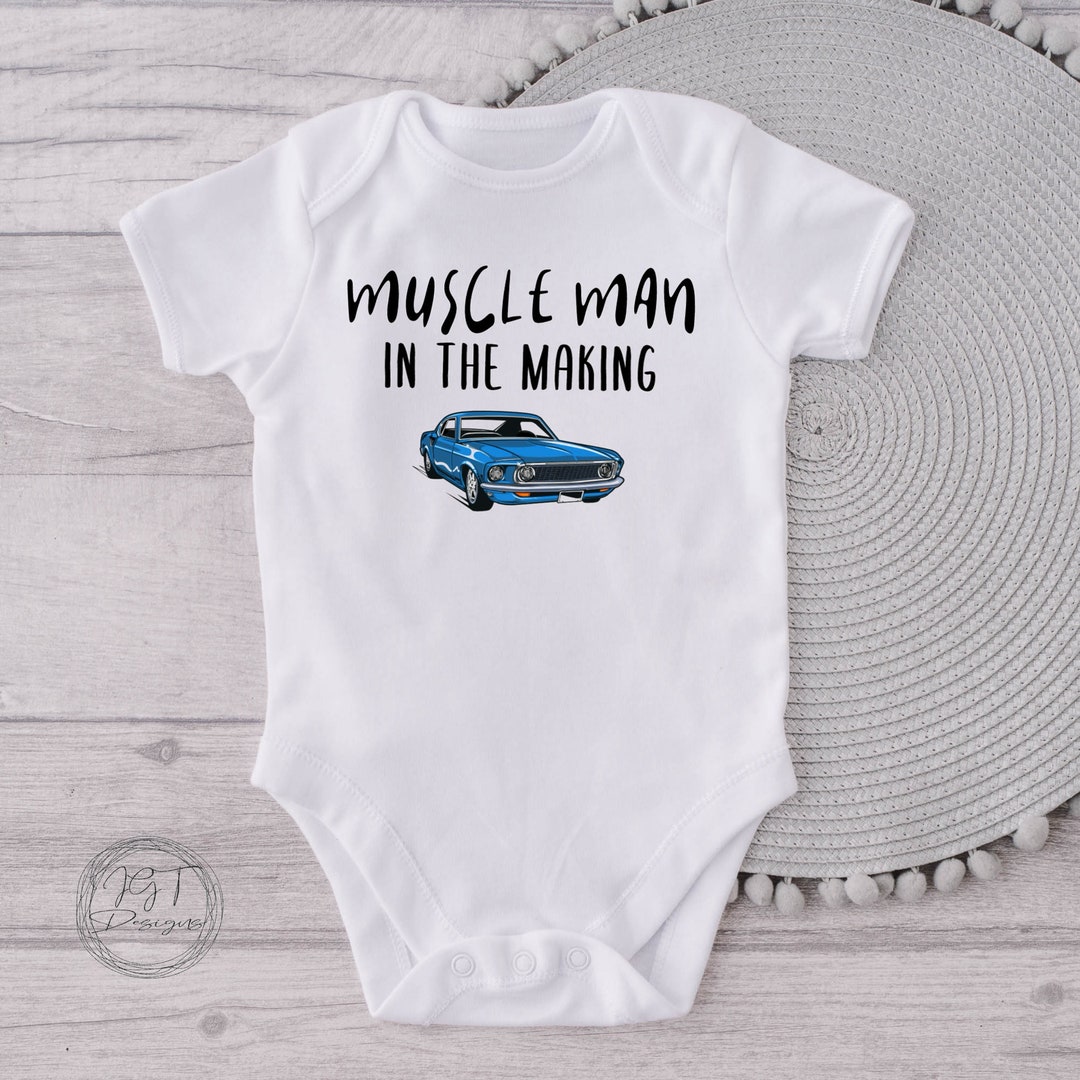 Funny Baby Onesie® Bodysuit - Muscle Man in the Making - Retro Classic ...